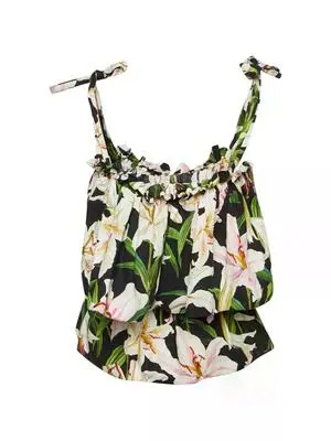 Dolce & Gabbana Floral-print Ruffle Detail Blouse