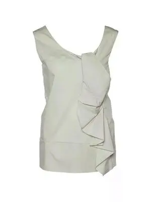 Marni Sleeveless V-neck Top With Knot Detail - Green