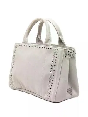 Prada Canapa Bijoux And Grommet Satchel