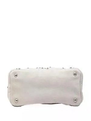 Prada Canapa Bijoux And Grommet Satchel
