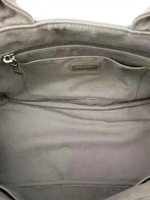 Prada Canapa Bijoux And Grommet Satchel