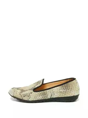 GIUSEPPE ZANOTTI Python-embossed Leather Slippers