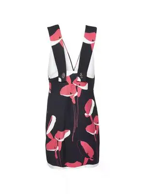 Miu Miu Floral-print Turn-lock Mini Dress