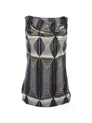 Just Cavalli Sleeveless Geometric Print Top - Neutrals
