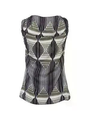 Just Cavalli Sleeveless Geometric Print Top