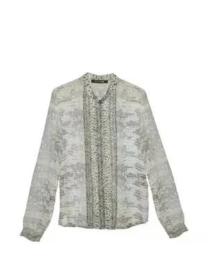 Roberto Cavalli Snakeskin Print Silk Shirt - Neutrals