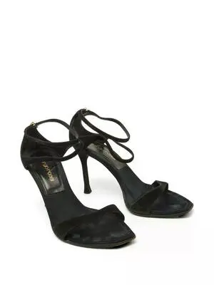 SERGIO ROSSI Suede Ankle Strap Sandals