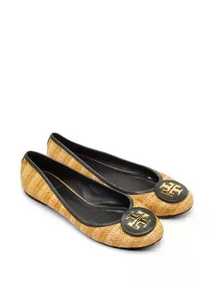 Tory Burch Reva Raffia Ballet Flats - Neutrals