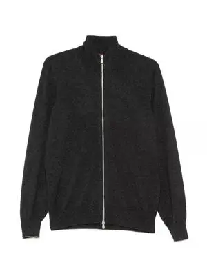 Brunello Cucinelli High Neck Zip-up Cardigan - Grey