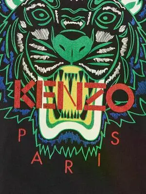 Kenzo Tiger Print Cotton Crewneck T-shirt