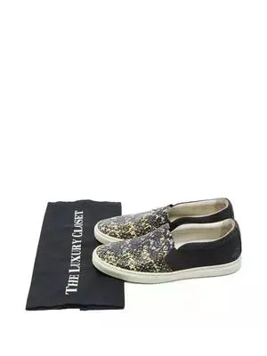 LANVIN Python-embossed Slip-on Sneakers