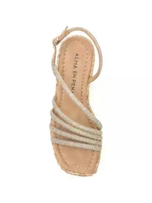 ALMA EN PENA Crystal Embellished Wedge Sandals
