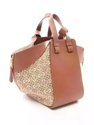 Loewe Small Raffia And Leather Hammock Bag