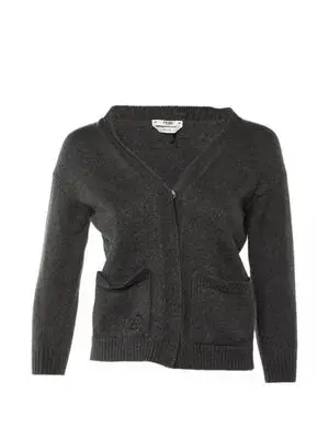 Fendi Wool V-neck Cardigan - Grey