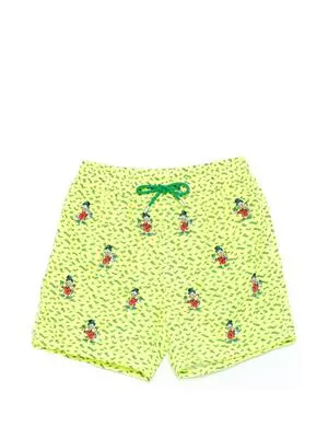 MC2 SAINT BARTH X Disney "scrooge Mcduck" Embroidered Swim Shorts - Yellow