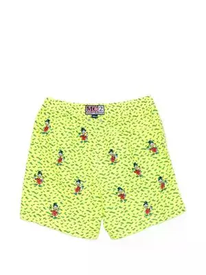 MC2 SAINT BARTH X Disney "scrooge Mcduck" Embroidered Swim Shorts - Yellow