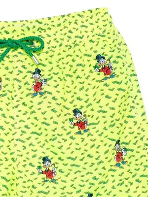 MC2 SAINT BARTH X Disney "scrooge Mcduck" Embroidered Swim Shorts - Yellow