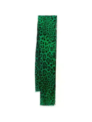 Dolce & Gabbana Leopard-print Scarf - Green
