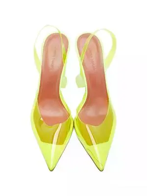 Amina Muaddi Holli Glass Slingback Pumps - Yellow