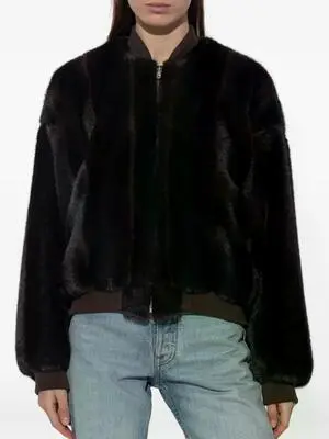 MAISON MARGIELA Faux Fur Jacket With Ribbed Trims