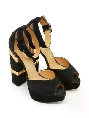CHARLOTTE OLYMPIA Embellished Ankle-strap Sandals - Black