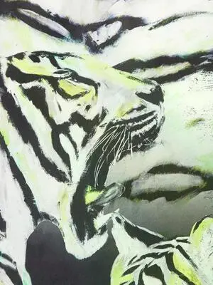 Just Cavalli Tiger-print Knit T-shirt With Satin Front Panel
