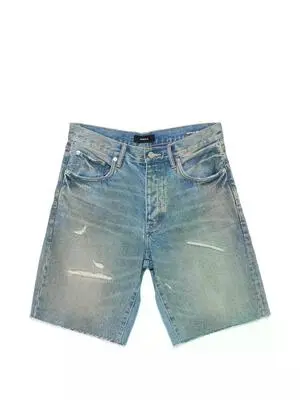 PURPLE BRAND Distressed Raw-cut Denim Shorts - Blue