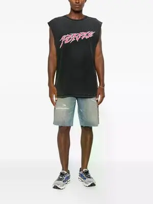 PURPLE BRAND Distressed Raw-cut Denim Shorts