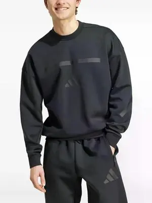 Adidas Logo-print Crew Neck Sweater - Black