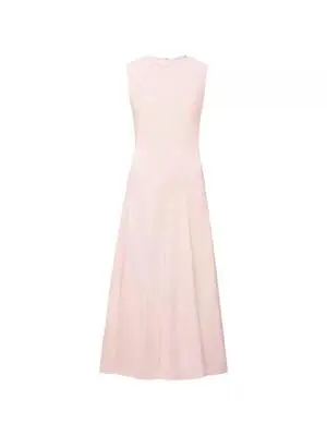 Another Tomorrow Midi Panelled Flared Dress - Pink