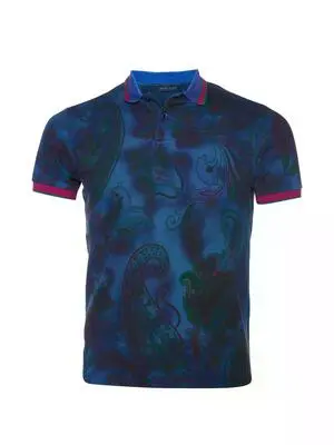 Etro Paisley-print Pique Polo T-shirt - Blue