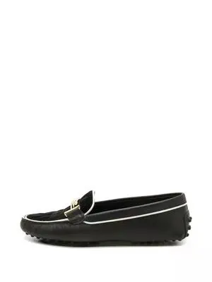 TOD'S Double T Quilted Moccasins - Black