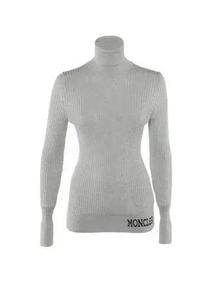 Moncler Ciclista Rib-knit Roll Neck Sweater - Grey