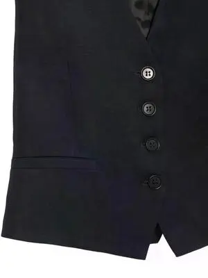 P.a.r.o.s.h Navy Sleeveless V-neck Waistcoat - Blue