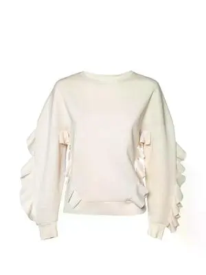 Stella McCartney Ruffle Trim Sweatshirt - Neutrals