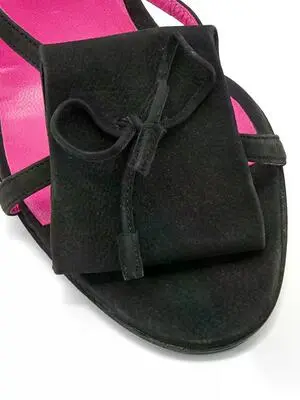 Manolo Blahnik Nubuck Leather Ankle Strap Sandals