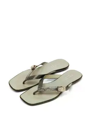 Gucci Crystal Buckle Thong Sandals