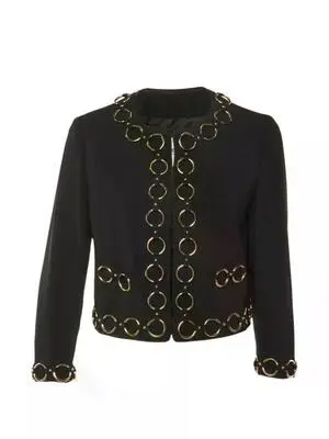 Moschino Fitted Jacket With Chain Detail - Black