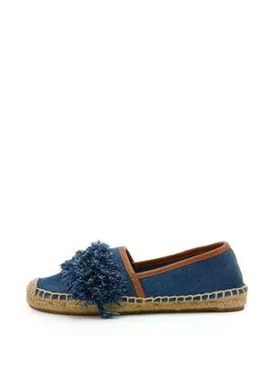Tory Burch Shaw Fringe Espadrille Ballet Flats - Blue