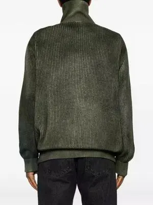 Avant Toi Ribbed Knit Zip-up Sweater