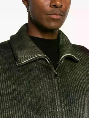 Avant Toi Ribbed Knit Zip-up Sweater
