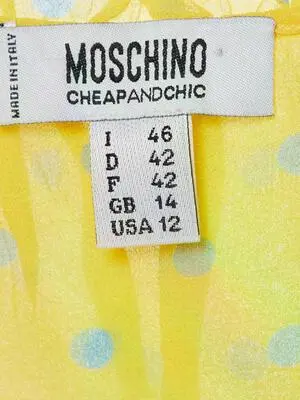 Moschino Silk Polka-dot Ruffle Top