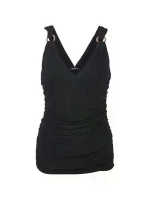 Versace Ruched Sleeveless Top - Black