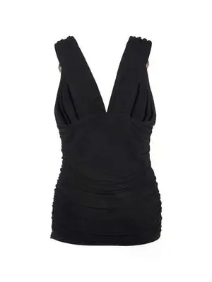 Versace Ruched Sleeveless Top