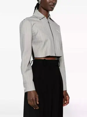 Patrizia Pepe Cropped Pinstripe Jacket