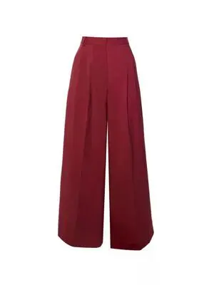 Max Mara Virgin Wool Trousers - Red