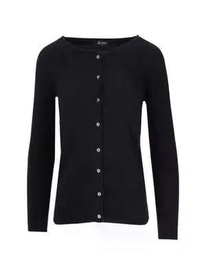 LA ROSE Cashmere Button-up Cardigan - Blue