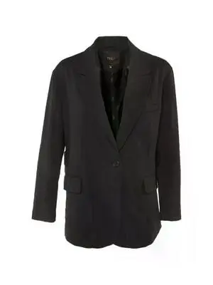 Maje Striped Single-breasted Blazer - Black