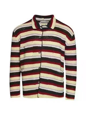 BAZISZT Sweden Striped Crochet Shirt - Neutrals