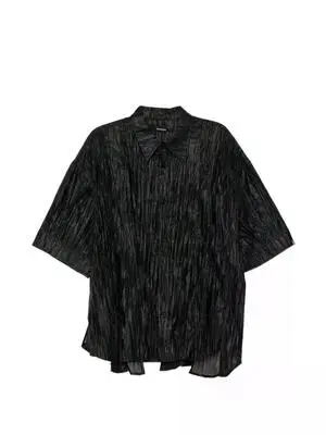 SONGZIO Polyptych Crease-effect Shirt - Black